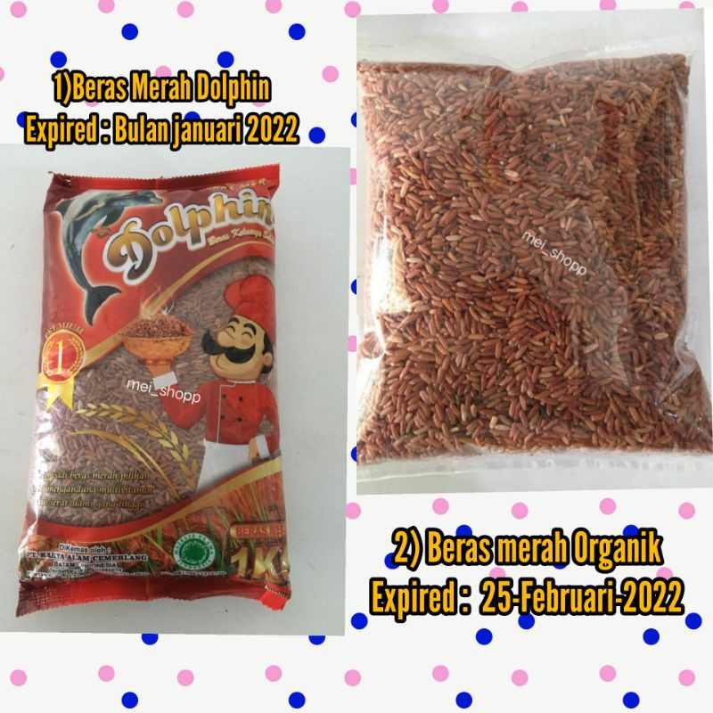 Jual 2 JENIS BERAS MERAH ORGANIK & DOLPHIN BERSIH JUAL SEBUNGKUS 1 KILO ...