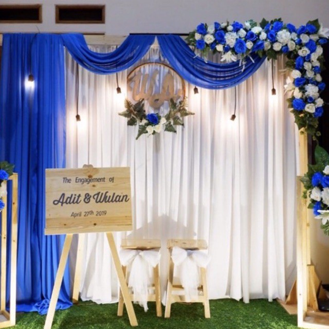 Jual Kain Dekorasi Dekor Warna Biru Benhur / Kain Backdrop / Kain ...