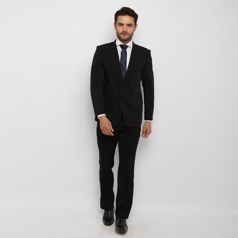 Jual SETELAN JAS PRIA CELANA FORMAL HITAM DASI KEMEJA CELANA KERJA SET ...