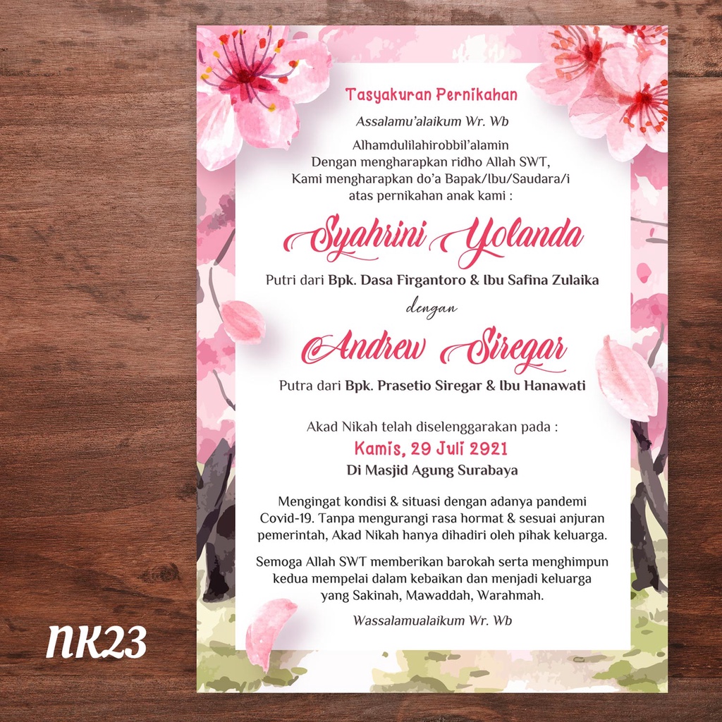 Jual Kartu / Stiker ucapan syukur / Tasyakuran pernikahan / mohon doa restu pernikahan wedding ...