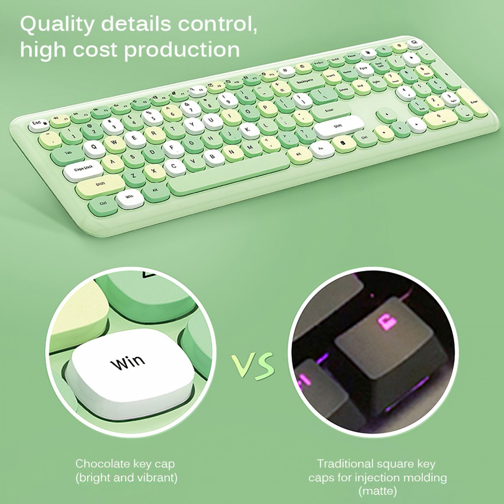 Jual Goojodoq Wireless Keyboard And Mouse Set Round Mixed Color 2.4 Ghz ...