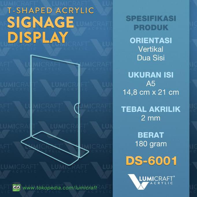 Jual Produk Menarik Signage Display/Stand Acrylic/Akrilik Model T - A5 ...