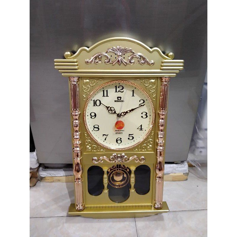 Jual jam dinding bandul bunyi perjam mirado besar 913 | Shopee Indonesia