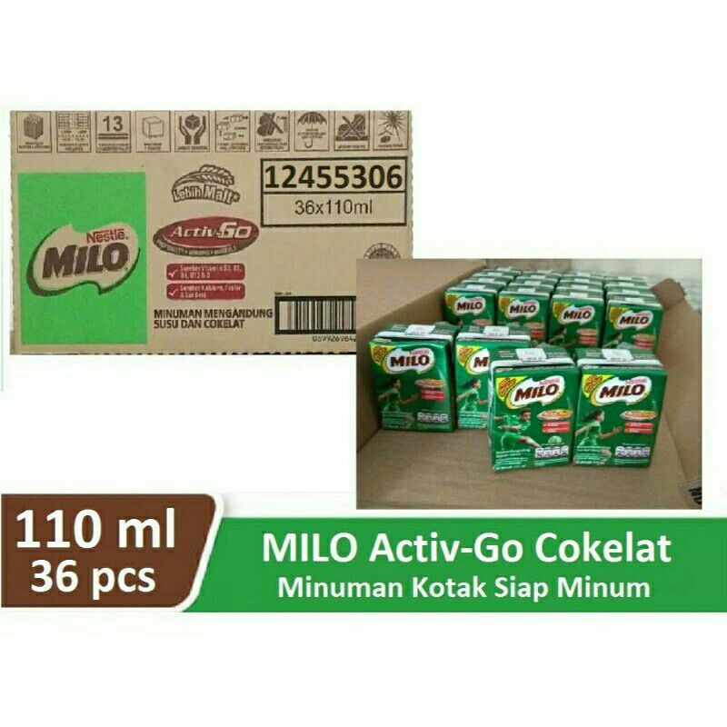Jual SUSU UHT MILO KOTAK 1 DUS 110 ML X 36 PCS | Shopee Indonesia