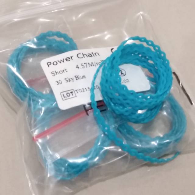 Jual Power chain creative Biru Langit ( 030 ) Karet Behel gigi | Shopee ...
