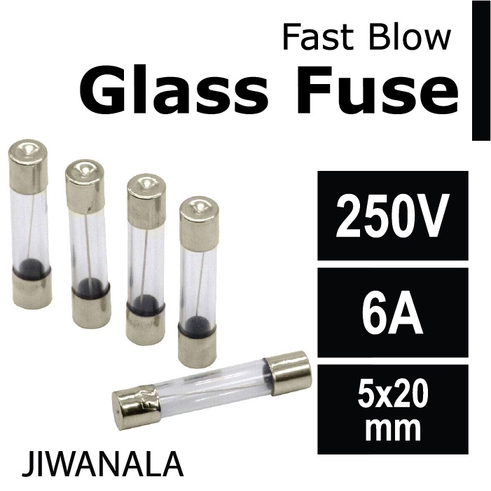 Jual Sekring Kaca Glass Fuse 6A 250V 5x20mm Fast Blow | Shopee Indonesia