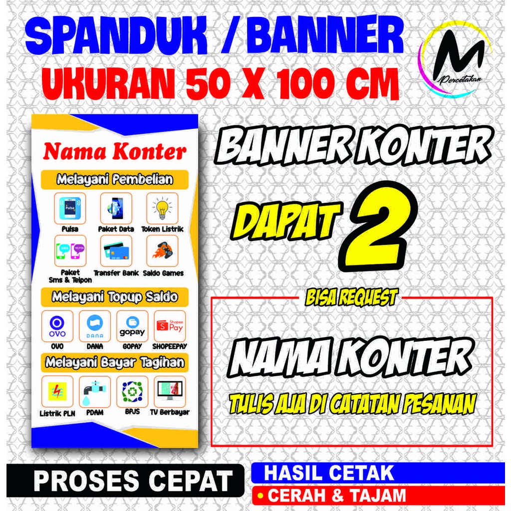 Jual Banner Konter - Ukuran 50x100 Cm | Shopee Indonesia