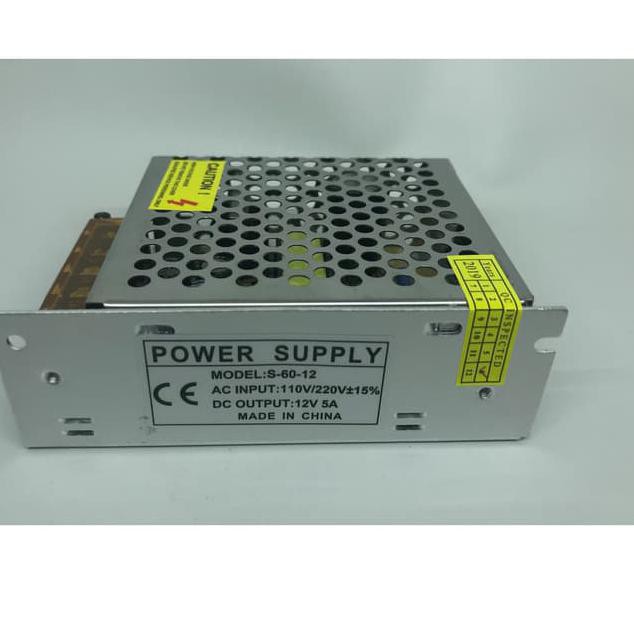 Jual Power Supply 12V 5 A Adaptor Switching Trafo LED Strip 12V 5A 12 Volt 5 A Ballast LED 12 V ...