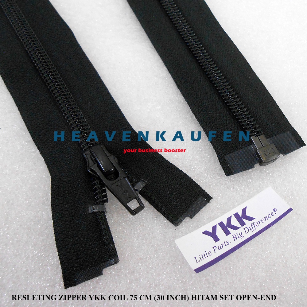 Jual Resleting Zipper Jaket YKK 75 cm Atau 30 inch Hitam Type Gigi Coil Halus Open End Buka ...