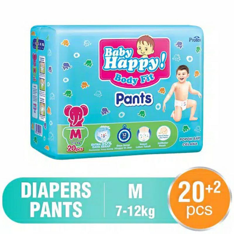 Jual PAMPERS BABY HAPPY PANTS M20+2 READY STOCK | Shopee Indonesia