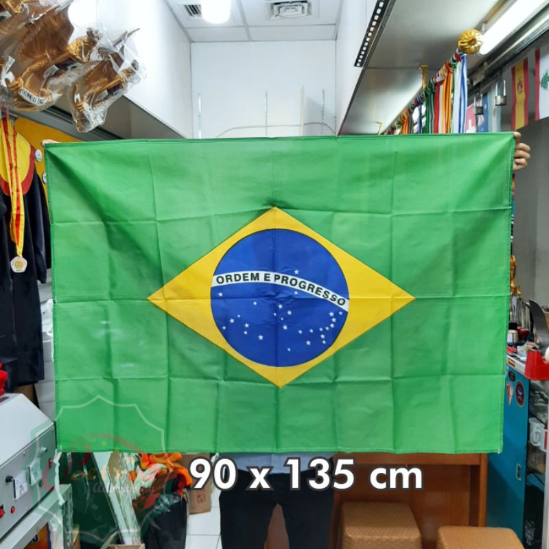 Jual Bendera Negara Brazil 90 x 135 cm Bahan Vales | Shopee Indonesia