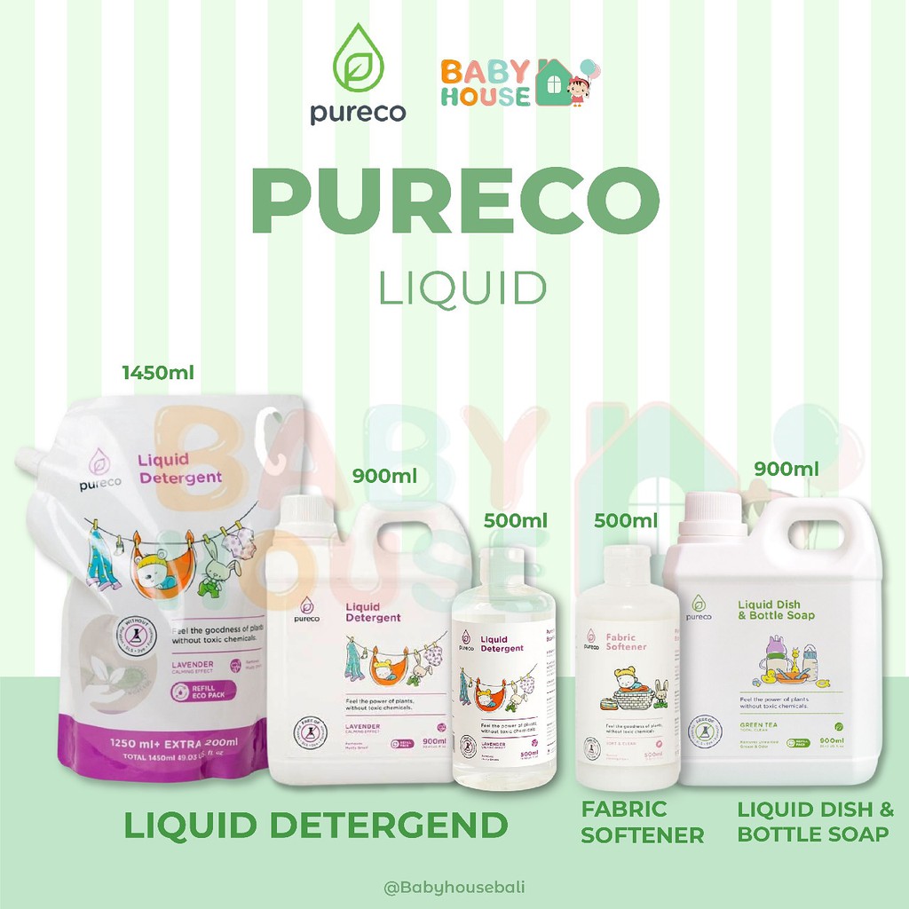 Jual Pureco All Varian Liquid Detergent Dish & Bottle Softener Fruit ...