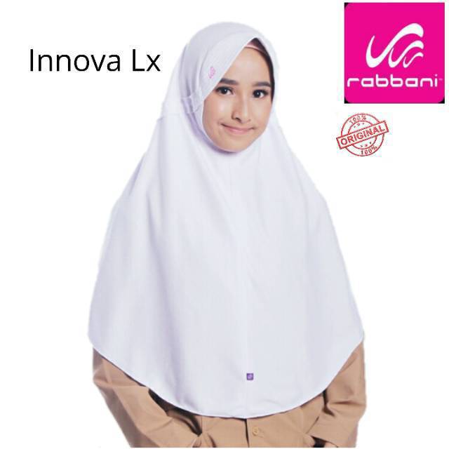 Jual Kerudung Sekolah Anak INNOVA LX Rabbani ORI S - XL Bergo Instan Kaos Serut Belakang Pita ...