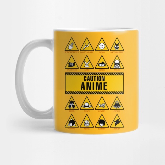 Jual Mug Gelas Anime Signs Caution | Shopee Indonesia
