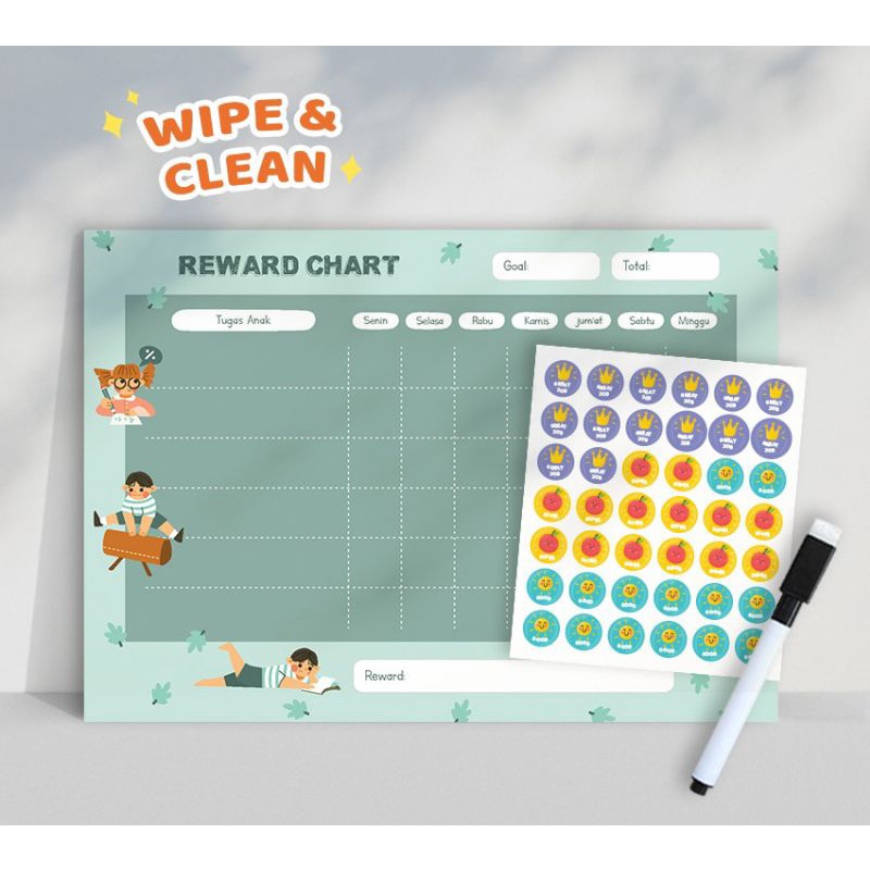 Jual Reward Chart Anak Wipe and Clean | Shopee Indonesia