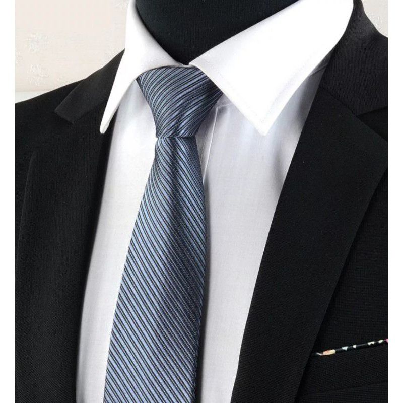 Jual Dasi Pria Motif Salur Warna Abu tua/ Dark Gray Ukuran 3 inchi & 2 ...