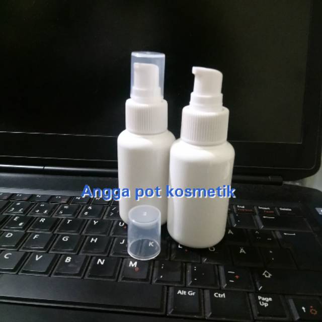 Jual Botol tubular 60ml putih tutup pump treatment | Shopee Indonesia