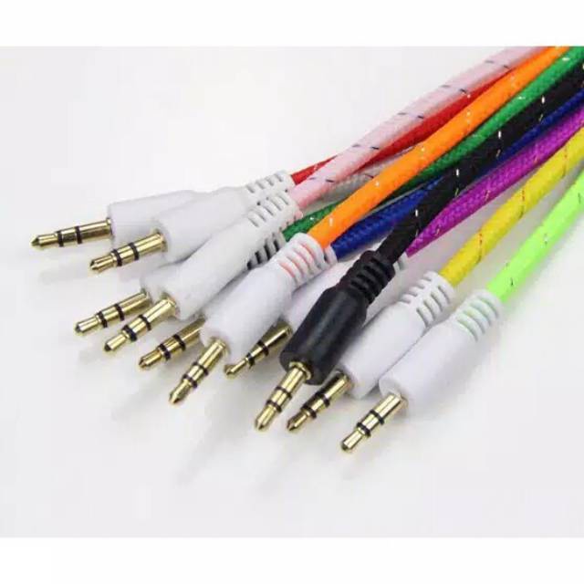 Jual KABEL AUX AUDIO JACK 1in1 UNTUK HP / KOMPUTER 80CM | Shopee Indonesia
