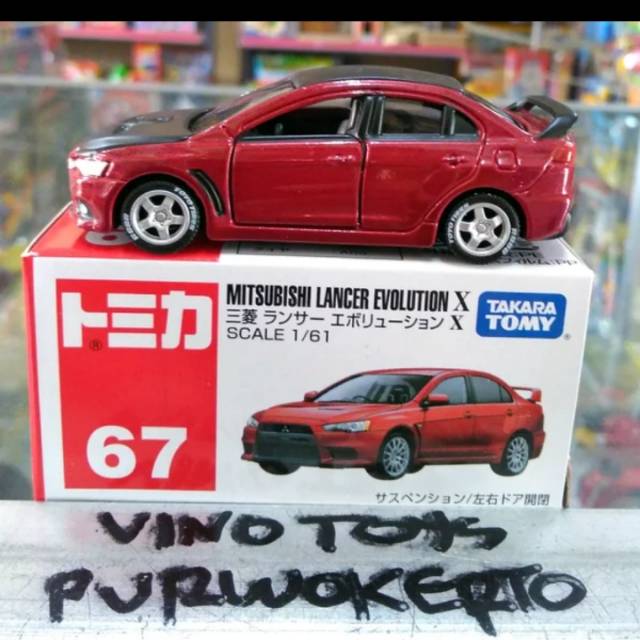 Jual tomica 67 mitsubishi lancer evolution x merah miniatur custom velg ...