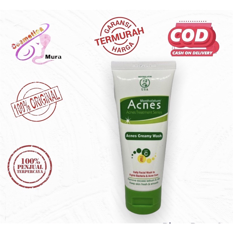 Jual 𝐂O𝐒M𝐄T𝐈C𝐀M𝐔R𝐀H T𝐄R𝐌U𝐑A𝐇 [ ACNES CREAMY WASH 50 GRAM ALL SERIES ...