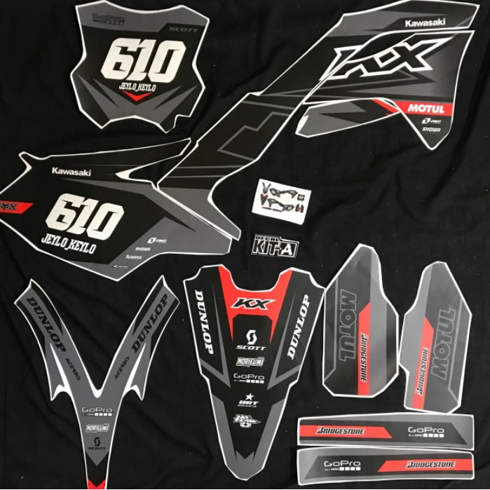 Jual Decal Sticker Kawasaki KX 250 Full Body Dekal Stiker KX 250 Hitam ...