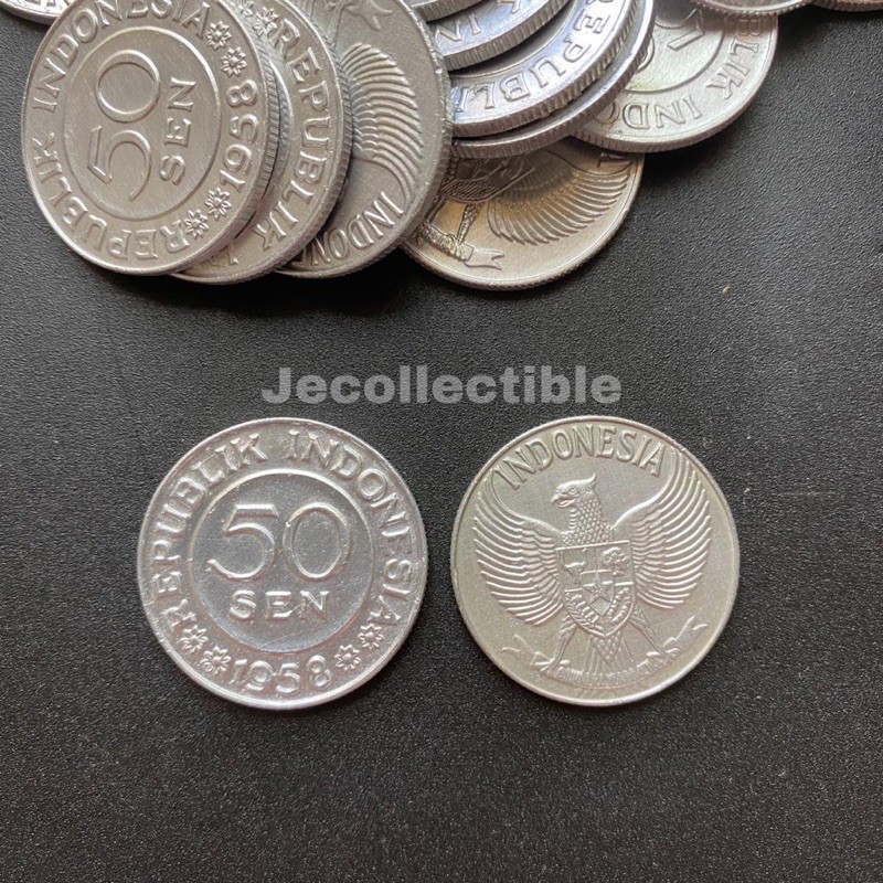 Jual Uang Mahar 1 Rupiah 2 Keping Koin 50 Sen Aluminium | Shopee Indonesia