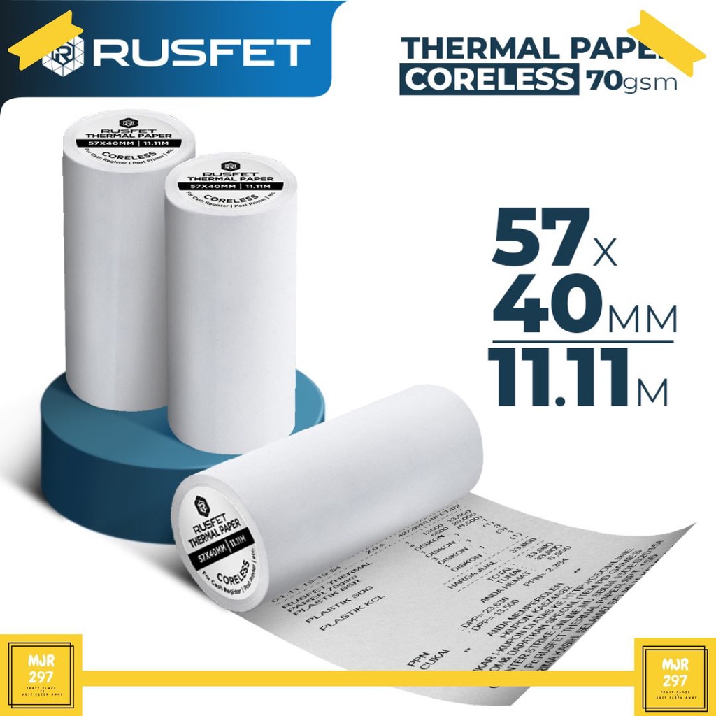 Jual KERTAS THERMAL KASIR STRUK TERMAL EDC PAPER ROLL 57 x 40MM ...