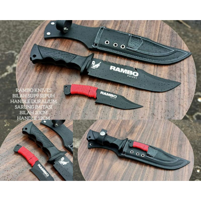 Jual Pisau Survival Rambo Anak Hitam | Shopee Indonesia
