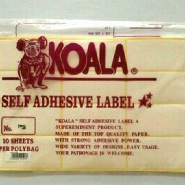 Jual Label Koala 103 - 33 x 63 mm | Shopee Indonesia