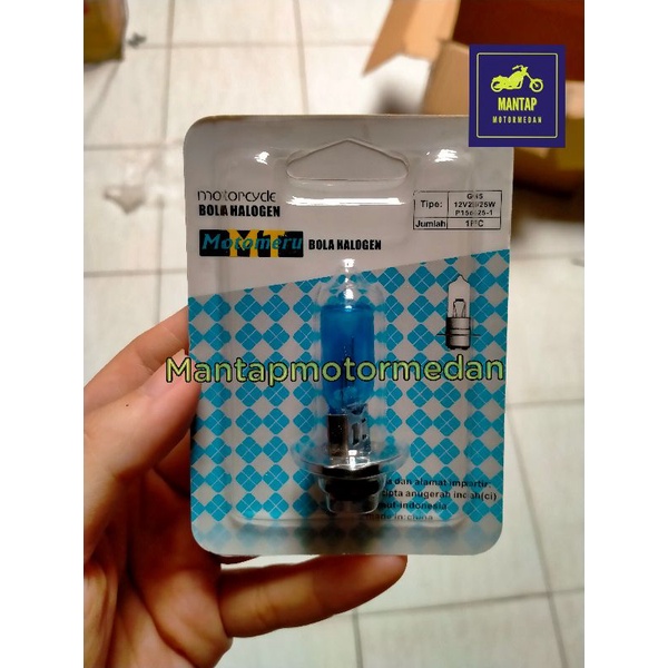 Jual Bohlam Bola Lampu Depan Motor Kaki 1 Putih Halogen 12V 25W Grand Supra Fit New Scoopy ...
