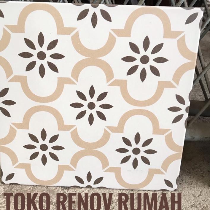 Jual Banyak Peminat keramik lantai 40x40 putih motif batik vintage ...