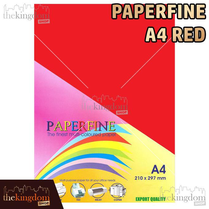 Jual Paperfine Kertas HVS Warna A4 Red Merah / Isi 25 Lembar | Shopee ...