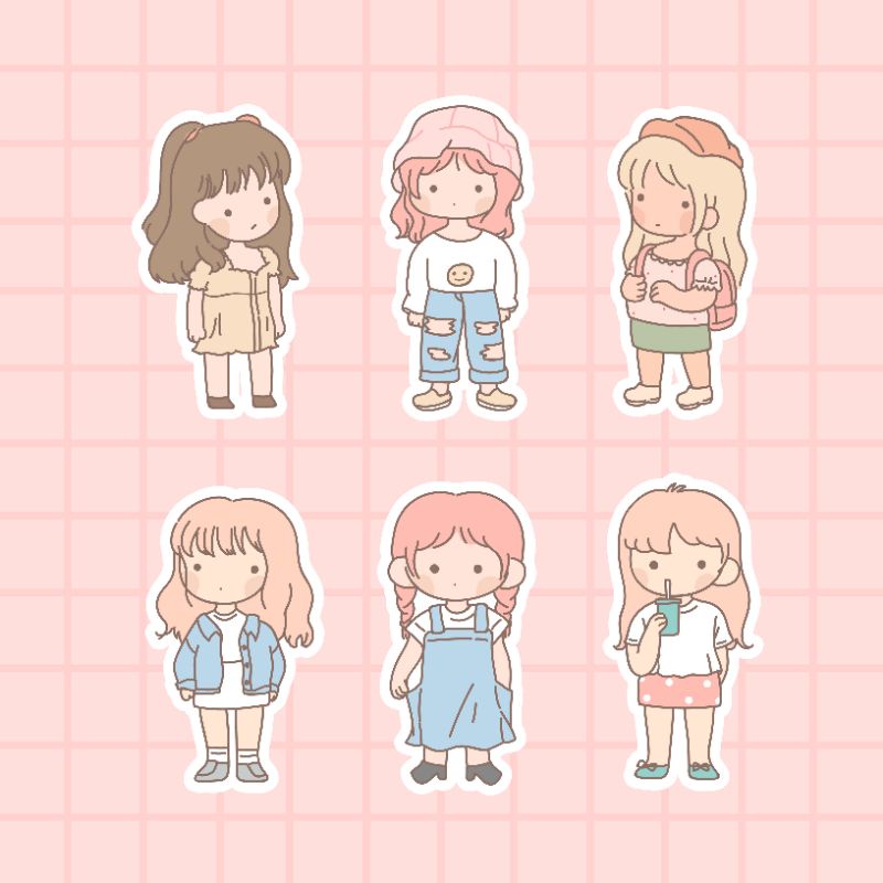 Jual Sticker Aesthetic Girls Collection - Sticker Lucu Laptop/Hp Stiker ...