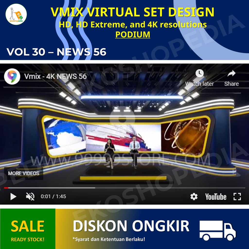 Jual VMIX VIRTUAL SET DESIGN 4K - NEWS 56 v30 | Shopee Indonesia