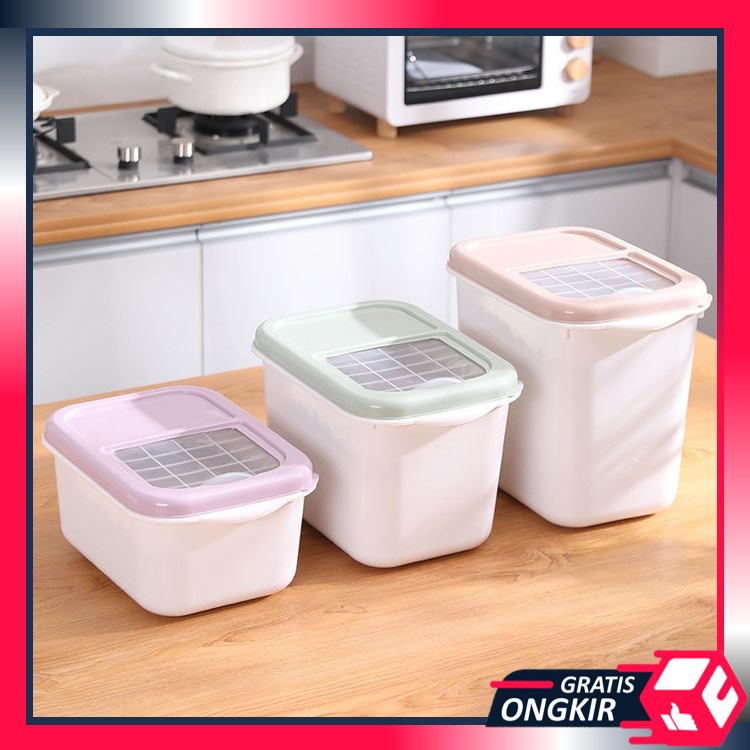Jual Gratis Ongkir - H5440 Kotak Penyimpanan Beras 5 KG 7,5 KG 10 KG / Organizer Besar Kotak ...