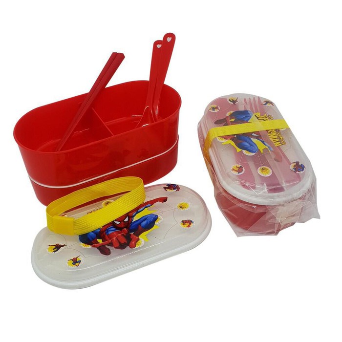 Jual Kotak Makan Anak Karakter Lunch Box set 2 Tingkat Karet Tempat Makan Karakter Anak | Shopee ...