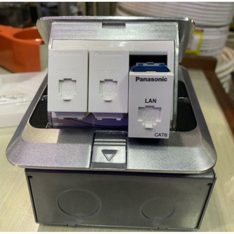 Jual stop kontak lantai panasonic LAN data cat6 cat 6 telepon | Shopee ...