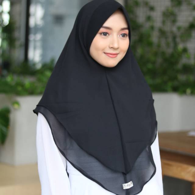 Jual Khaira mini khimar Black | Shopee Indonesia
