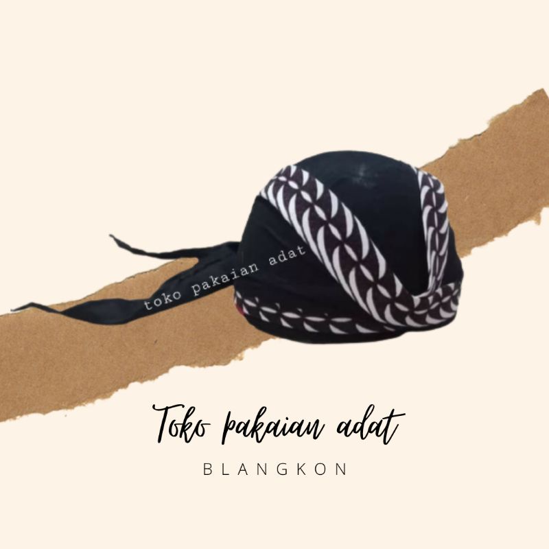 Jual Blangkon Jogja Sliwir/Kucir Motif Samurai putih Ukuran Dewasa ...