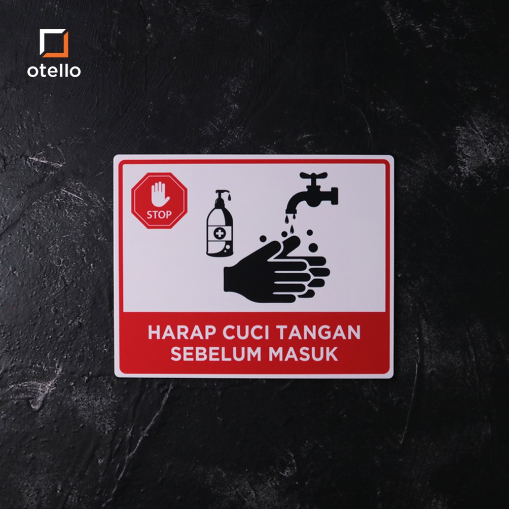 Jual Harap Cuci Tangan Sebelum Masuk | 25 x 20 cm | Sign Board Akrilik ...