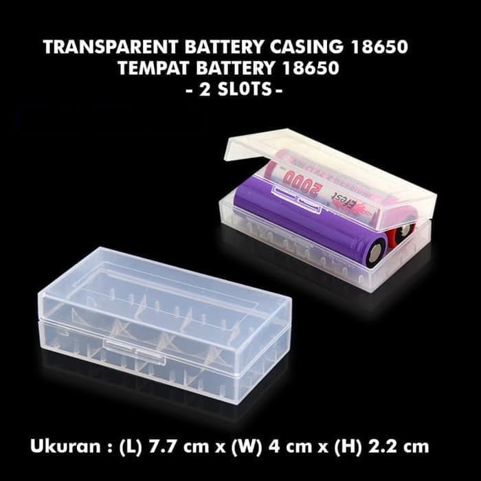 Jual Kotak Tempat Baterai/ Battery Box Case 2 Slots 18650 Transparent ...