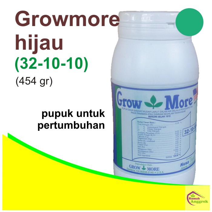 Jual Pupuk Daun Growmore Hijau 454 gram Pertumbuhan NPK tinggi N besar | Shopee Indonesia