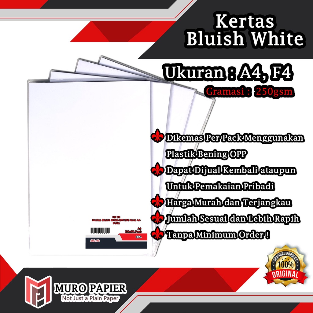 Jual ( PER PAK - ISI 20 ) Karton BW Bluish White 250 Gsm A4 A5 - by ...