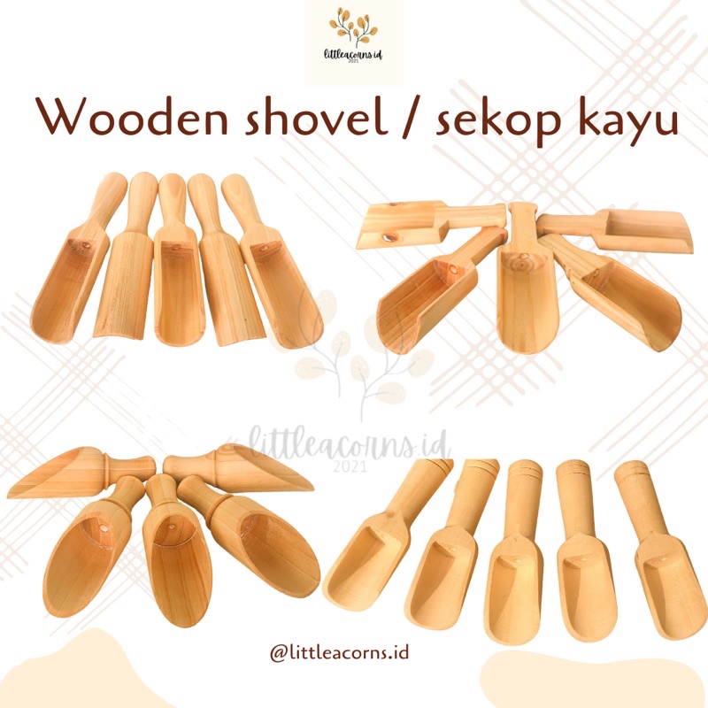 Jual Litte acorns - Wooden Shovel Spoon / Sendok Sekop Kayu Mini ...