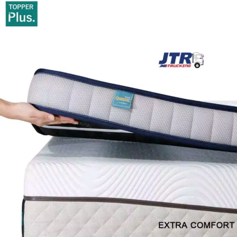 Jual Quantum Matras Topper Plus Pelapis Kasur Springbed Tebal 10cm Bisa