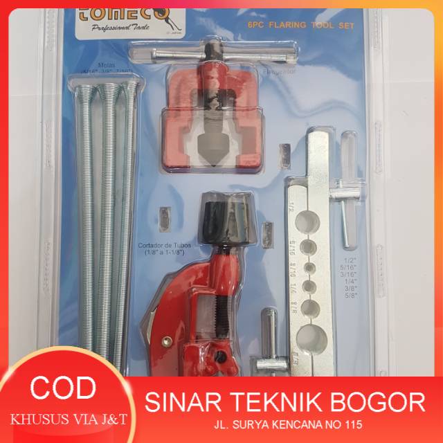 Jual Tomeco Flaring Tool Set 6pcs heavy duty alat pemekar pipa | Shopee ...