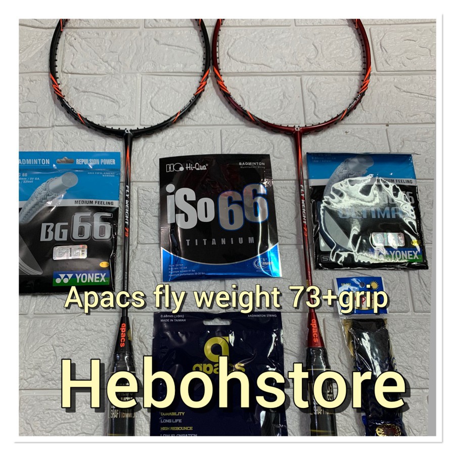 Jual Raket Badminton APACS FLY WEIGHT 73 kuat 35lbs+Grip ORIGINAL ...