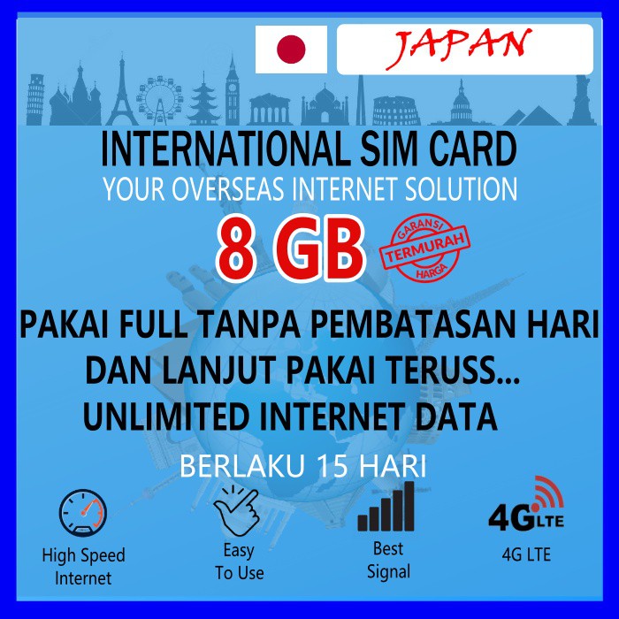 Jual SIM CARD JEPANG SIMCARD JAPAN UNLIMITED INTERNET DATA KARTU SIM ...