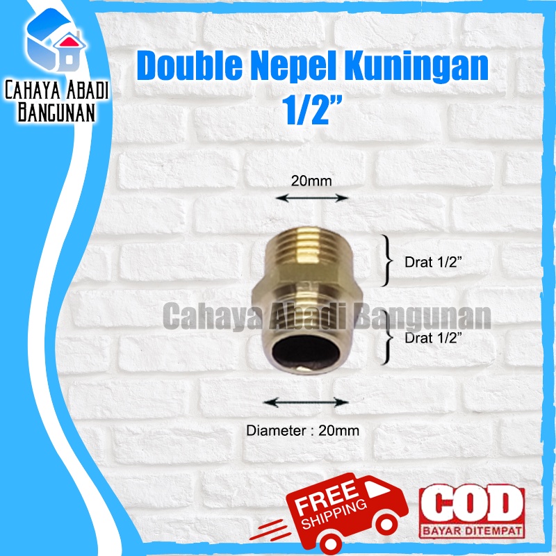 Jual Double Nepel Kuningan 1/2" x 1/2" Dobel Nepel | Shopee Indonesia