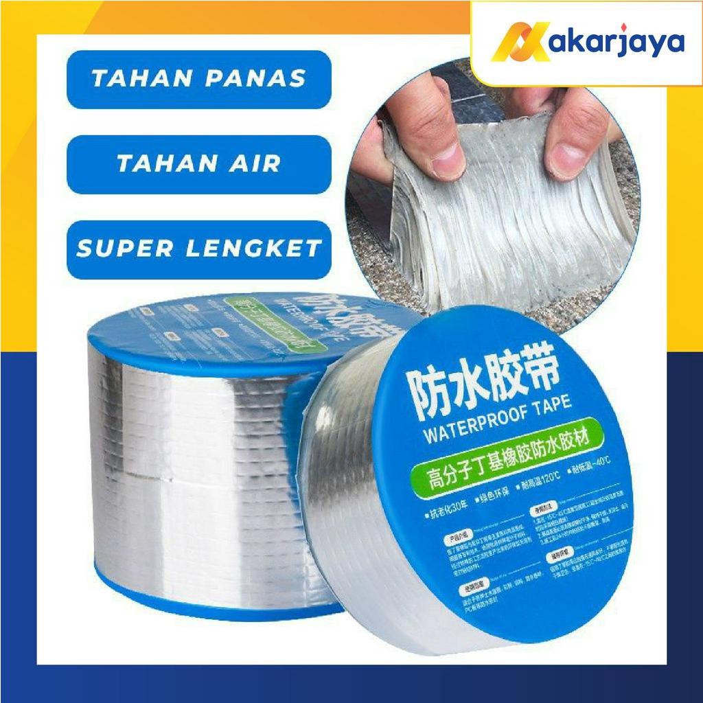 Jual Lakban Anti Bocor Lem Anti Air Tahan Panas Aluminium Foil Butyl Tape | Shopee Indonesia